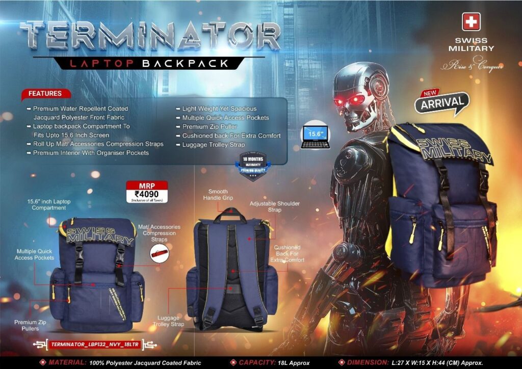 Swiss Military Terminator - corporate gifting backpacks in Bangalore
